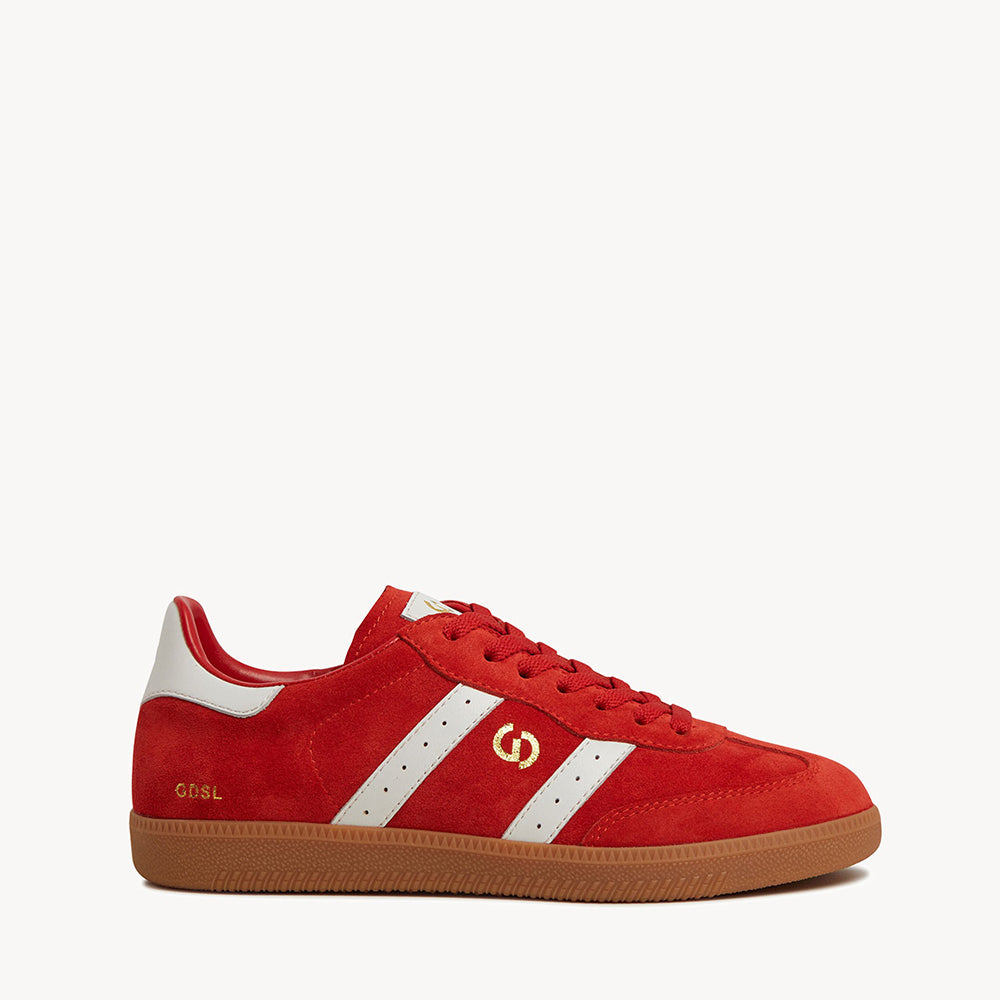 2001 Parallel - Aurora Red Suede/White Leather – Goodsole Sneakers